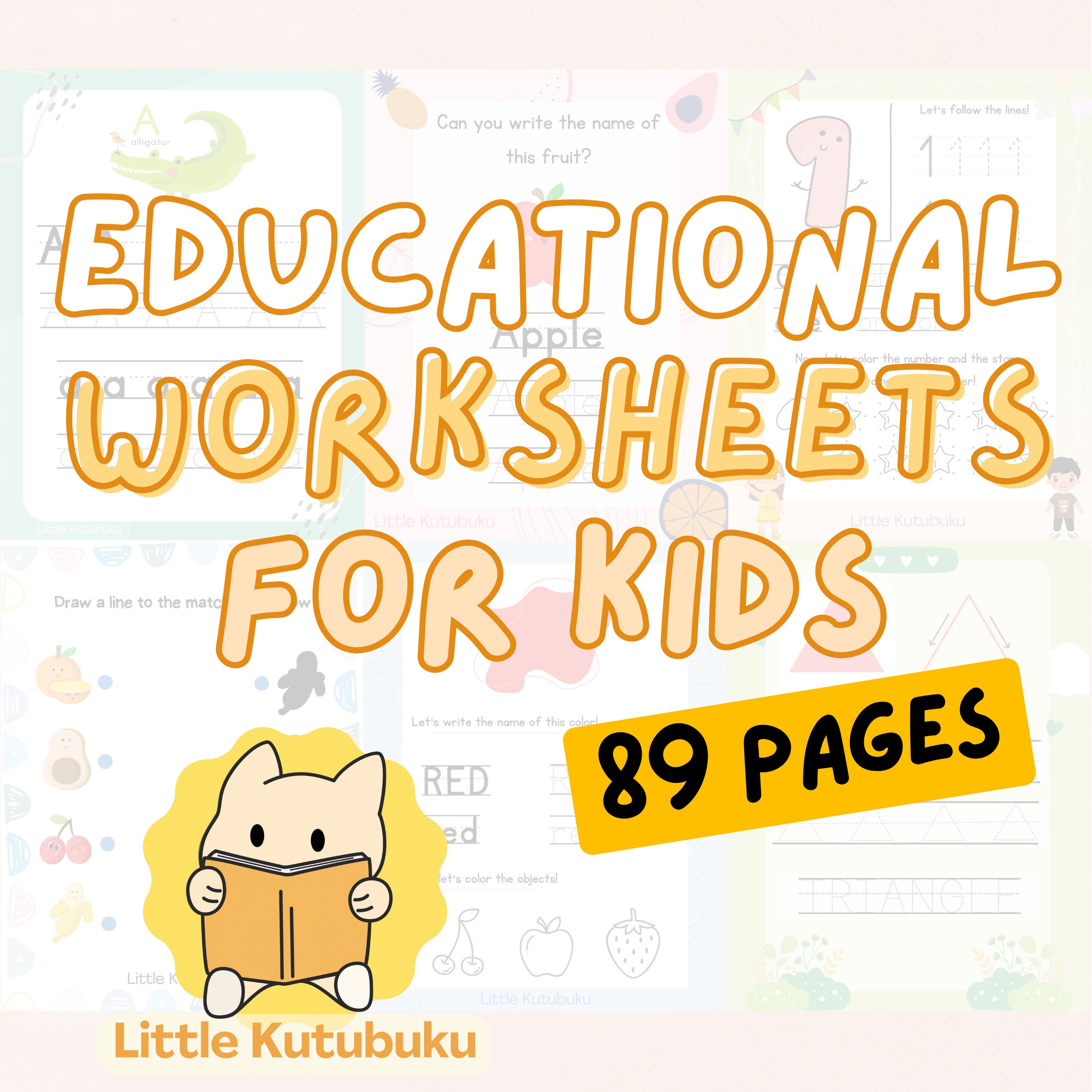 BUNDLES Educational Printables Worksheets for Kids Instant Download by ...
