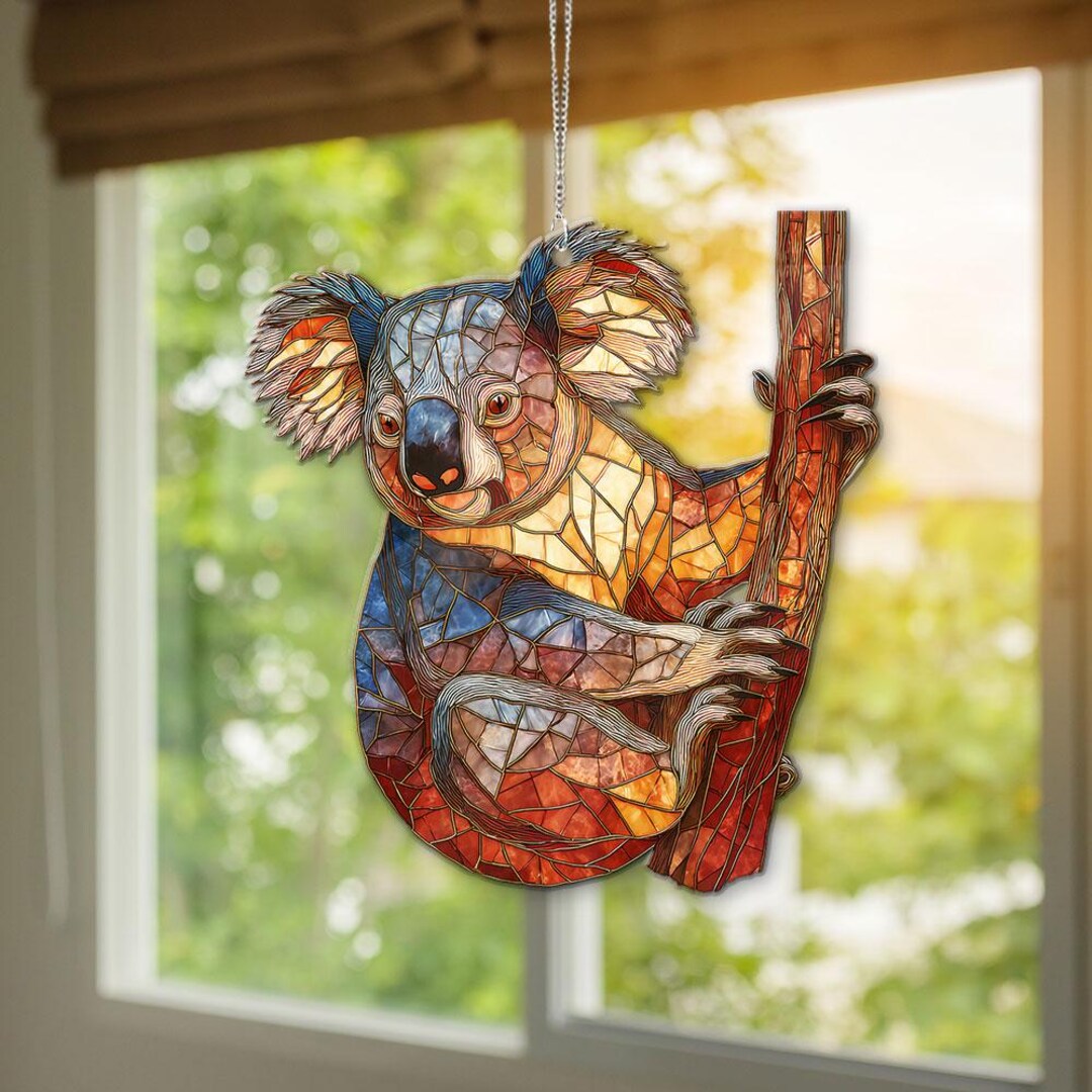 Koala Sun Catcher ACRYLIC Window Decor, Koala Animal Hanging Ornament ...