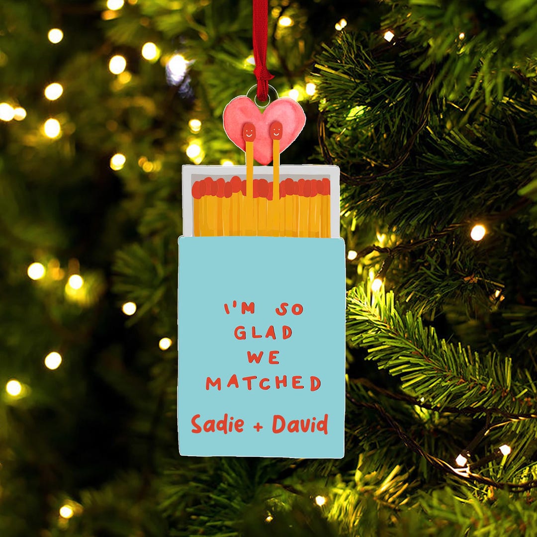 Personalized Match Valentine's Matchbox Ornament, I'm so Glad We ...