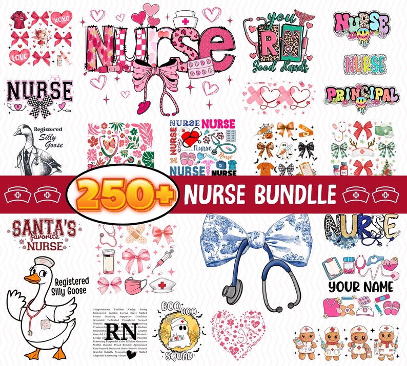 250+ Nurse Png Bundle, Nurse Life Png, Nurse Sublimation Design Png ...