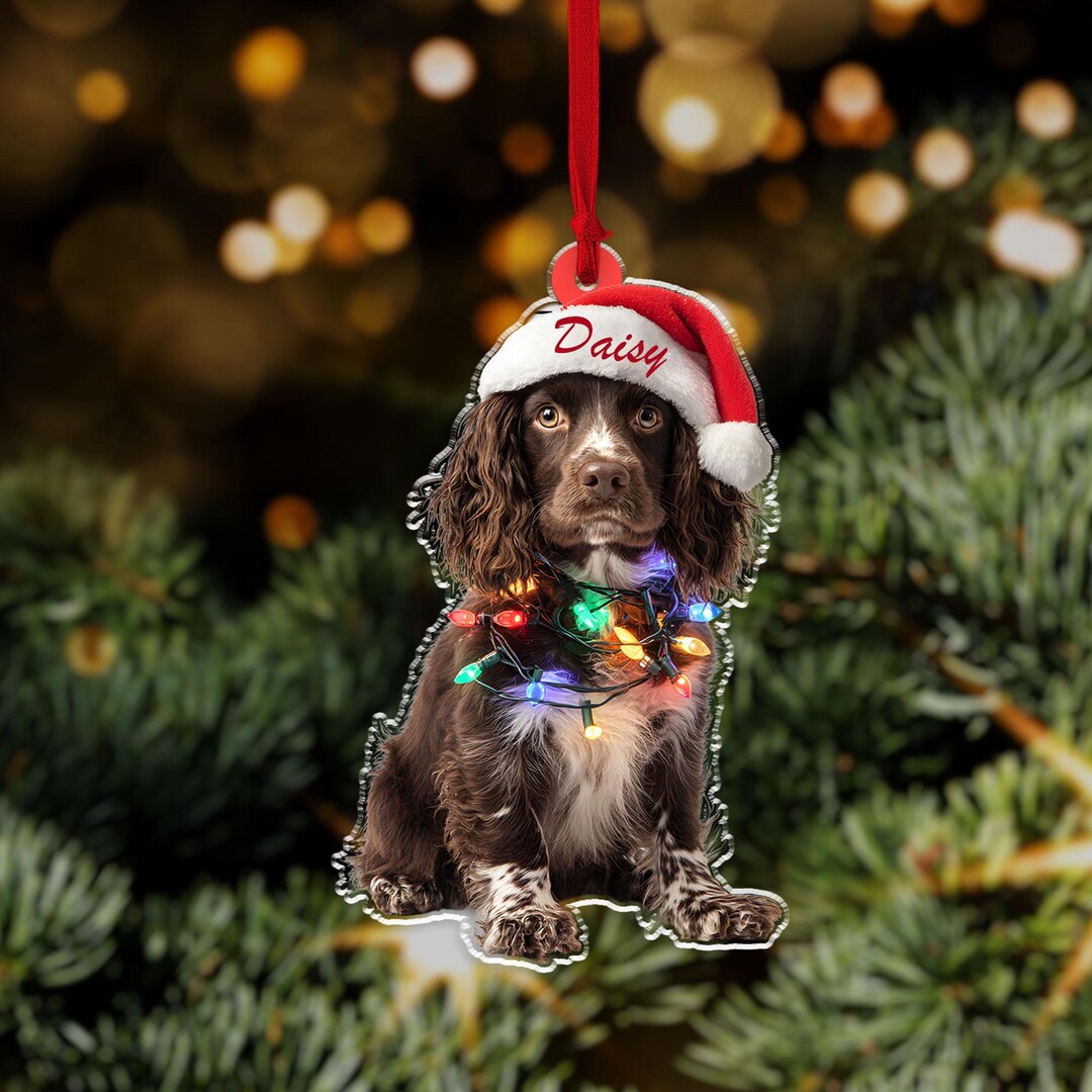 Personalized Cocker Spaniel Ornament 2025 – Custom Dog Name Christmas ...