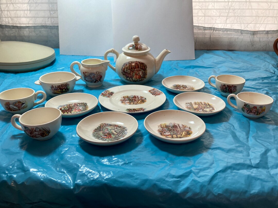 Circa 1900s German Porcelain Antique Childs Red Riding Hood Tea Set # ...