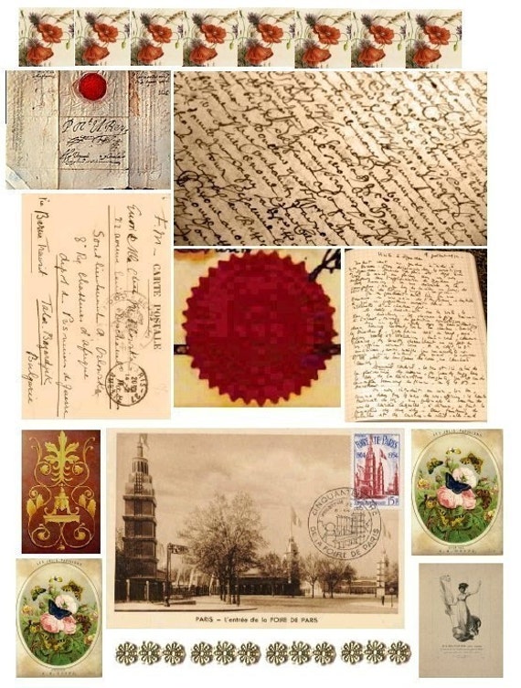 Love Letters No. 1 Digital Collage Sheet Instant Download | Etsy