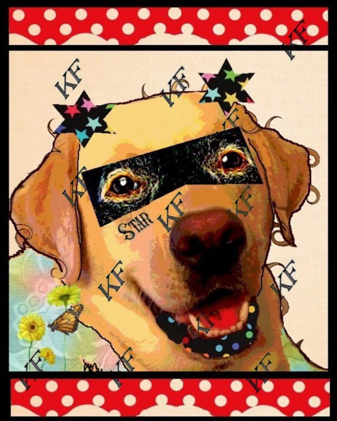 Pop Art Yellow Lab Labrador Dog - 5x7 Art Print - Etsy