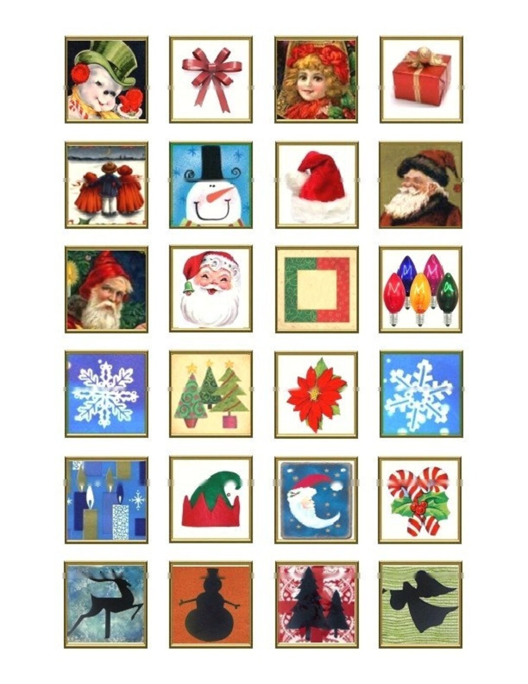 Christmas Icons -1x1 Inch Images - Instant Download - Etsy