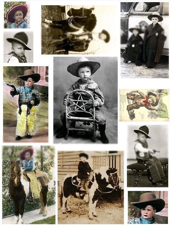 Little Cowboy Kids Digital Collage Sheet Instant Download | Etsy