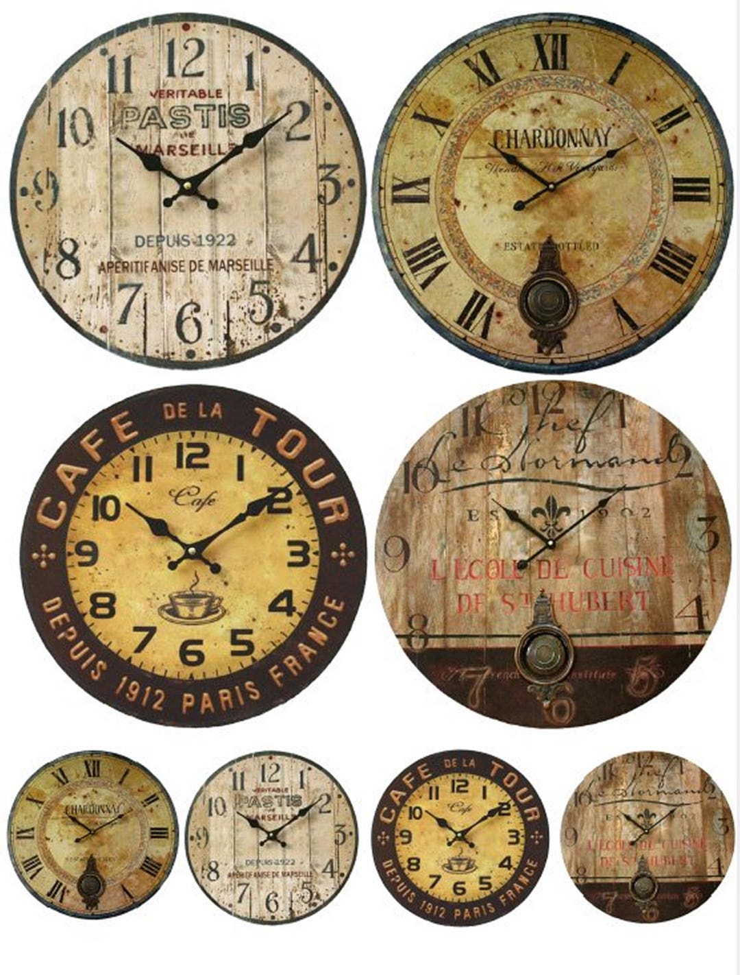 French Clocks No. 2 - Digital Collage Sheet - Instant Download - Etsy