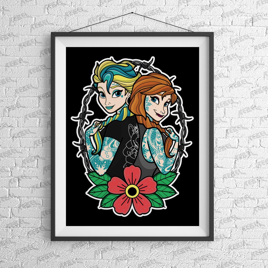 Twisted Frozen Princess Art Print - Frozen, Elsa, Arna, Snow Queen ...