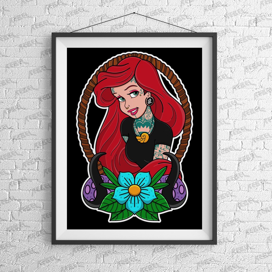 Twisted Ariel Princess Art Print - Frozen, Elsa, Arna, Snow Queen ...