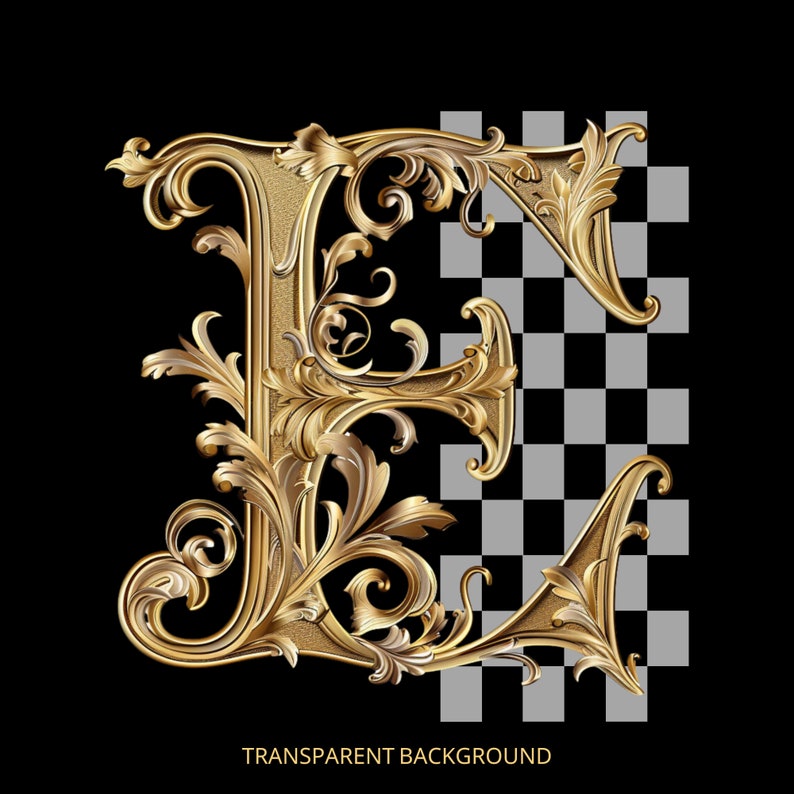 Gold Alphabet, Gold Letters, PNG, Luxury Letters, Metallic Letters ...