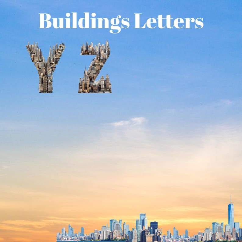 City Alphabet PNG | Building Letters & Numbers | Urban Skyline ABC ...