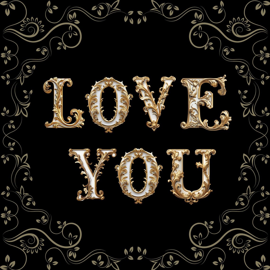 Ornate Gold Baroque Letters Clipart: Elegant Alphabet (36 PNG) - Etsy