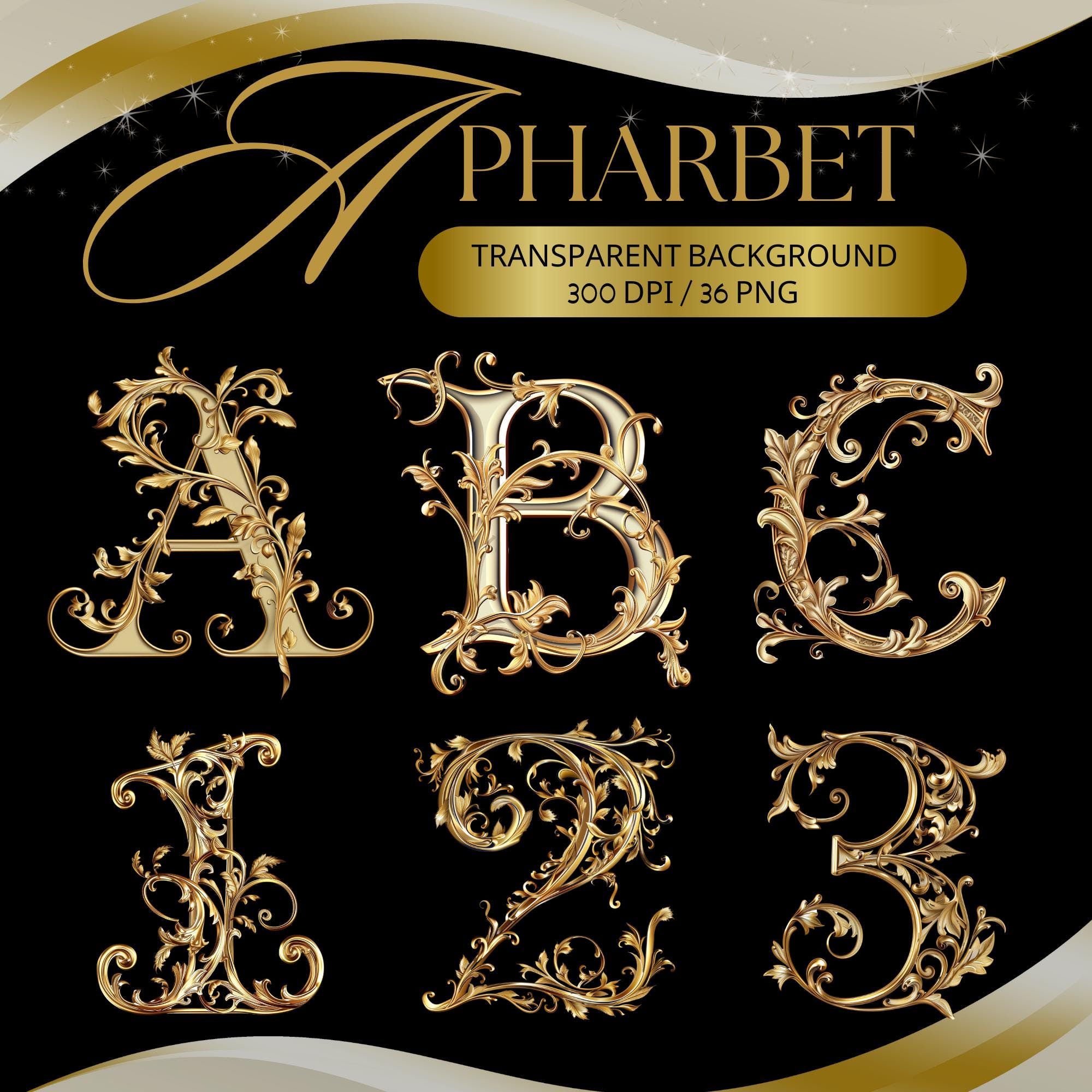 Gold Alphabet, Gold Letters, PNG, Luxury Letters, Metallic Letters ...