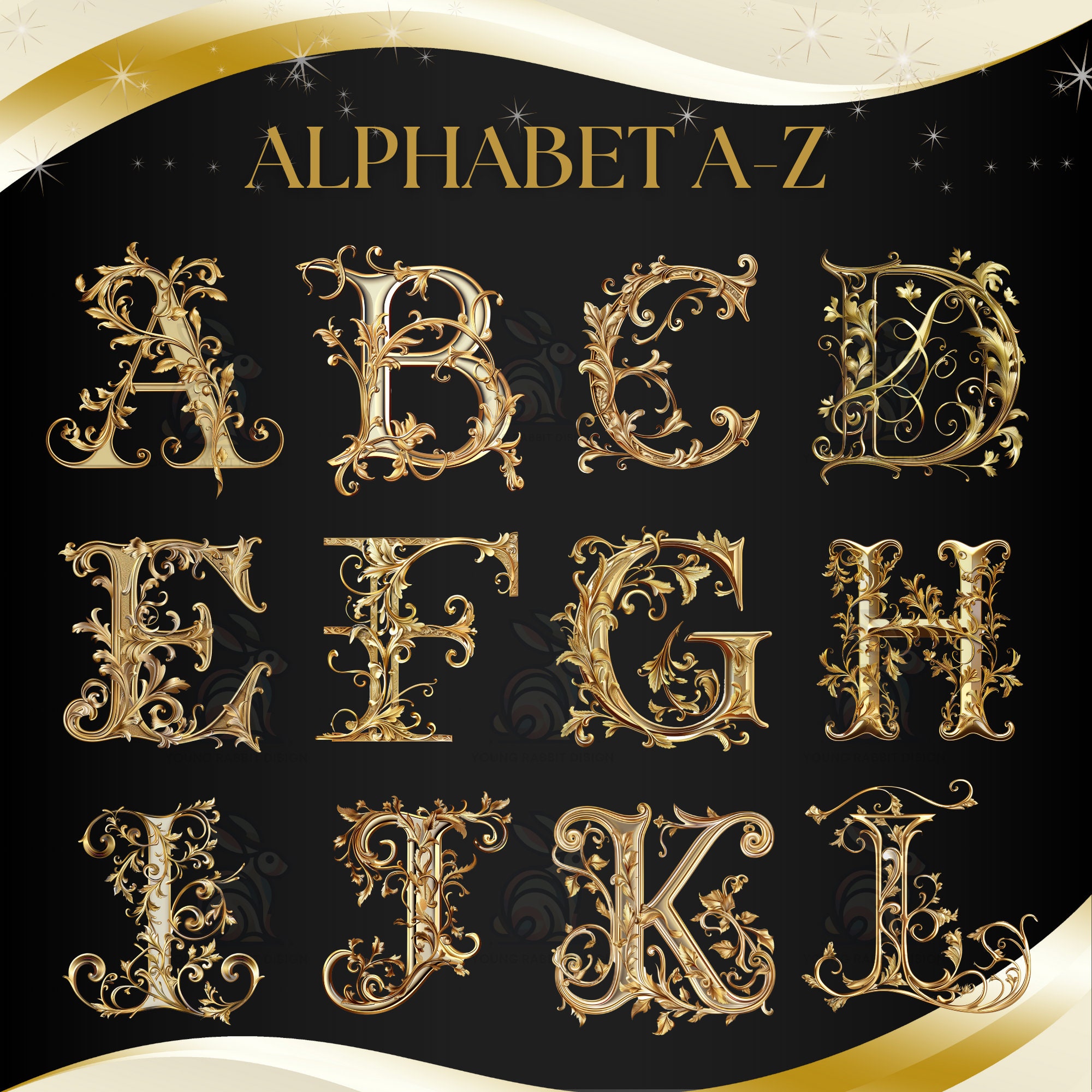 Gold Alphabet, Gold Letters, 36 PNG, Luxury Letters, Alphabetical, Gold ...