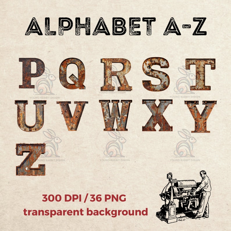 Rusty Metal Sign, English Letters Download Now Digital Download File ...