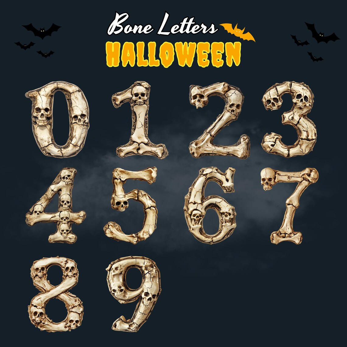 Bone Letters Halloween Alphabet Clipart 36 PNG, Skull Font, Skull ...