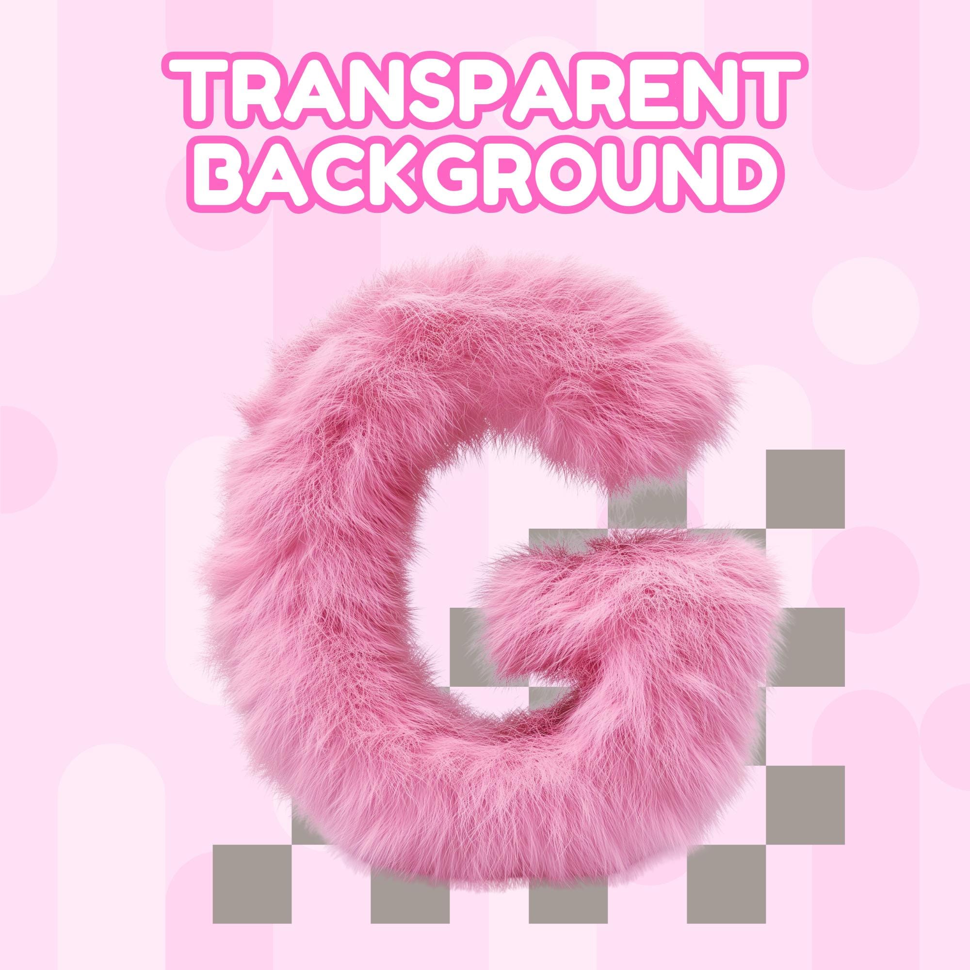 Fluffy Pink Alphabet Clipart: Valentine Letters & Numbers (PNG Digital ...