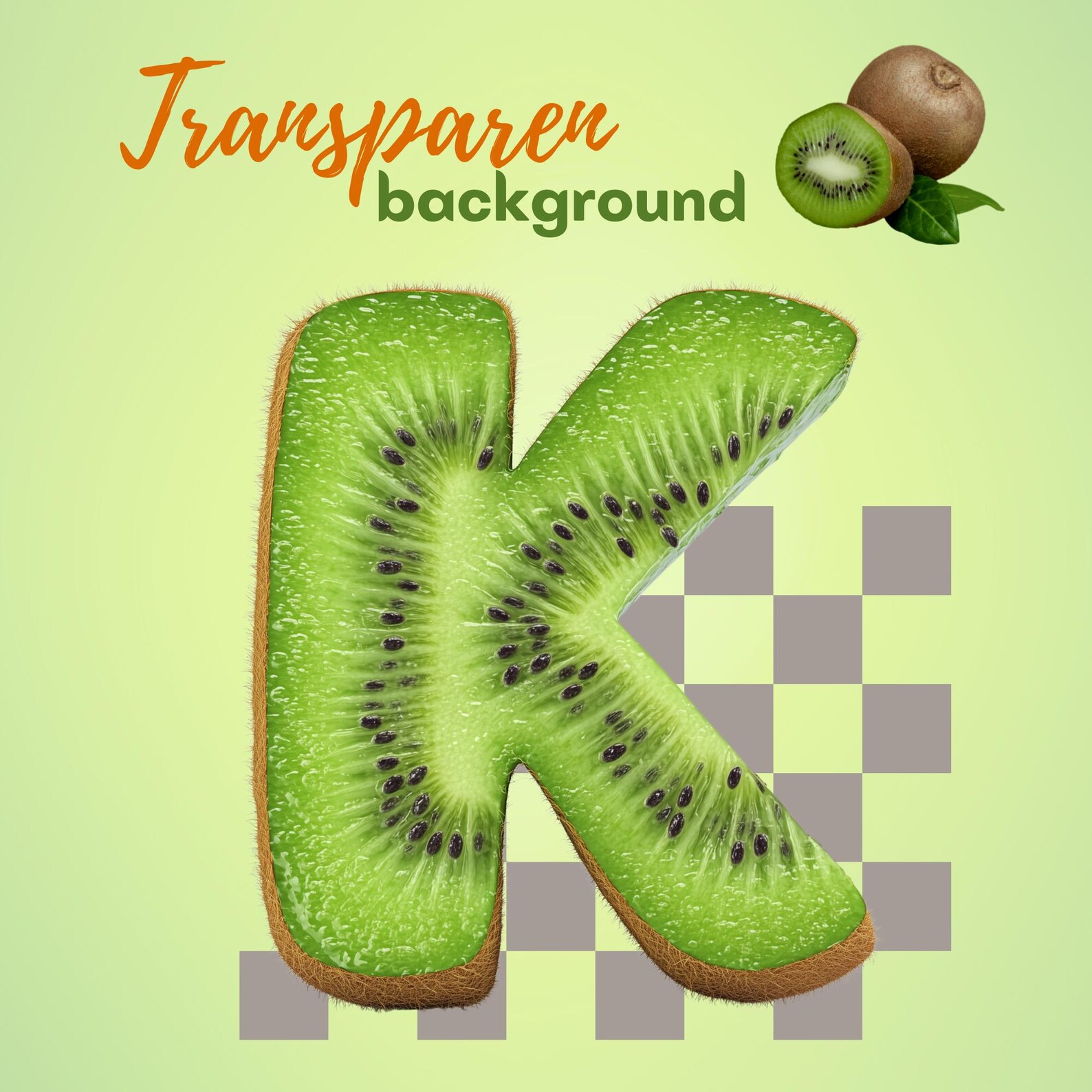 Kiwi Alphabet Clipart: Tropical Fruit Letters, 36 PNG (digital Download ...