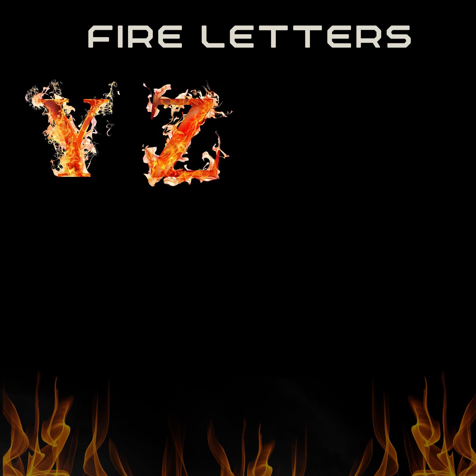 Fire Letters PNG Clipart, 36 Flaming Alphabet & Number Set, Fiery Font ...