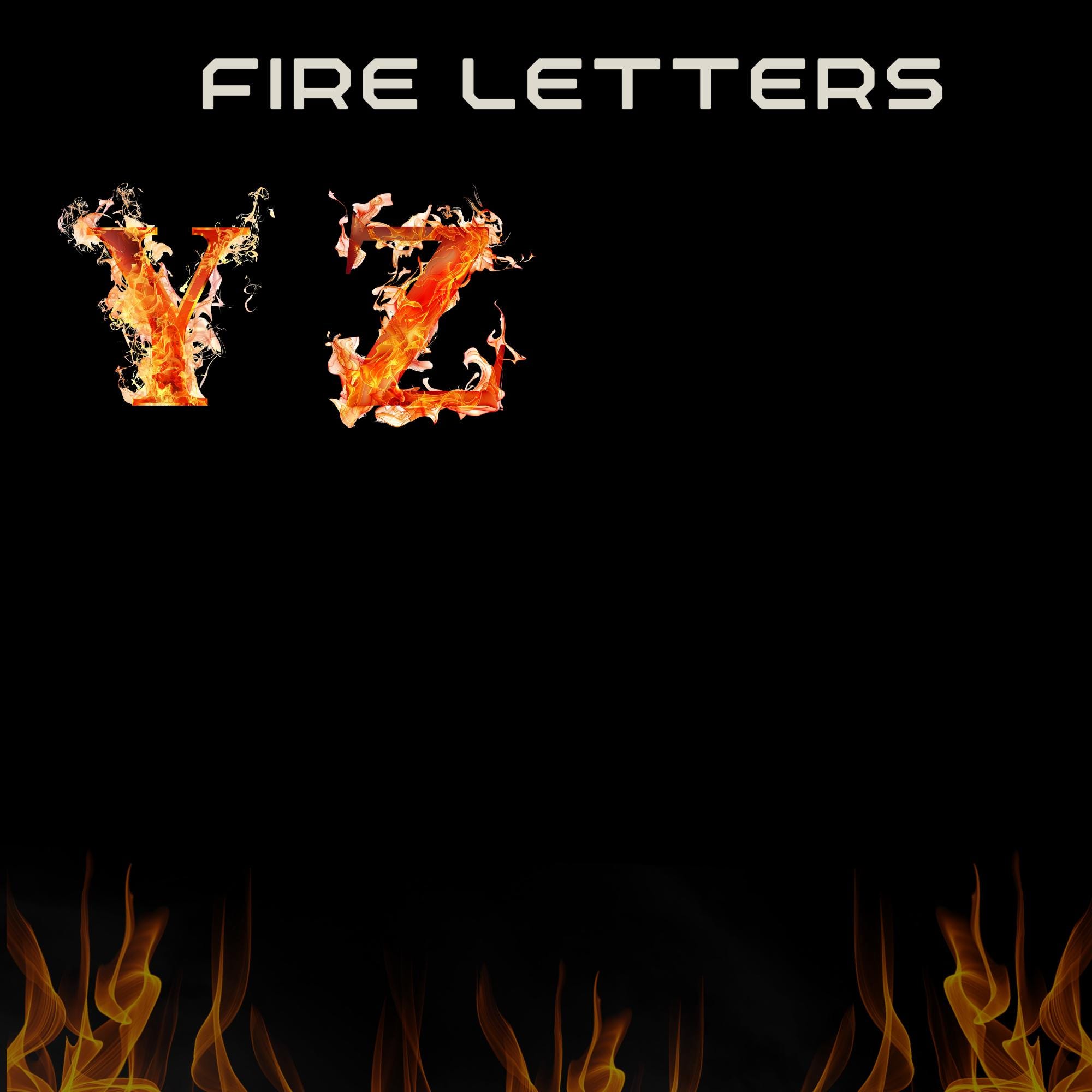 Fire Letters PNG Clipart, 36 Flaming Alphabet & Number Set, Fiery Font ...