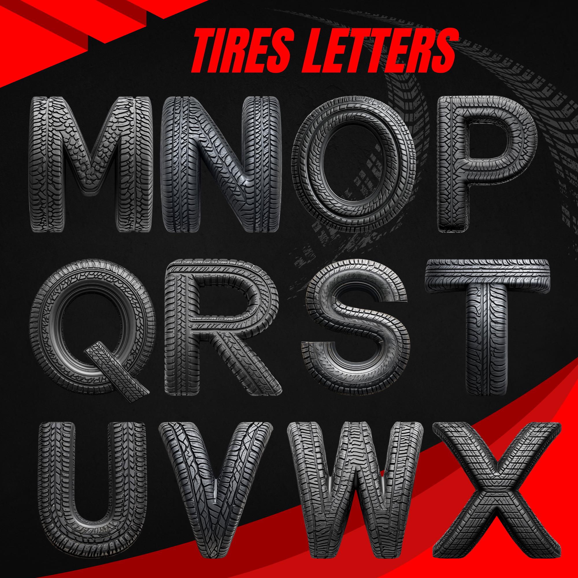 Tires Letters Clipart 36 PNG, Tire Text Style, Automotive Letters, Car ...