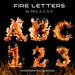 Fire Letters PNG Clipart: Flaming Alphabet & Number Set (digital ...