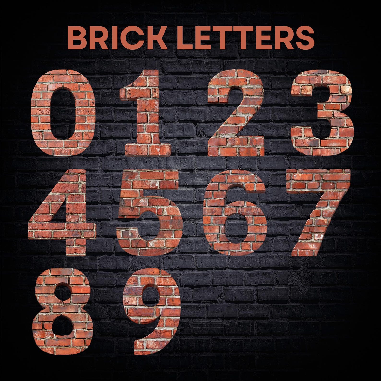 Brick Letters Clipart 36PNG, Brick Alphabet for Crafts, Posters, Brick ...