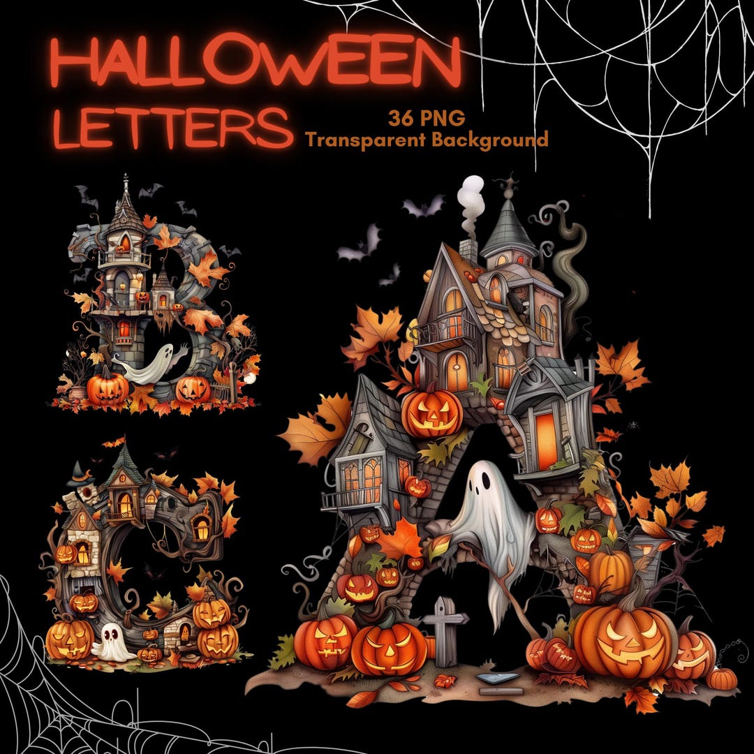 Halloween Letters, Spooky Alphabet, Spooky Letters, Halloween Alphabet ...