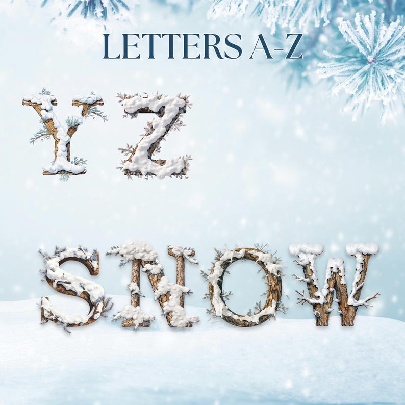 Winter Alphabet Letters Clipart, Snowy Letters, Winter Themed Letters ...