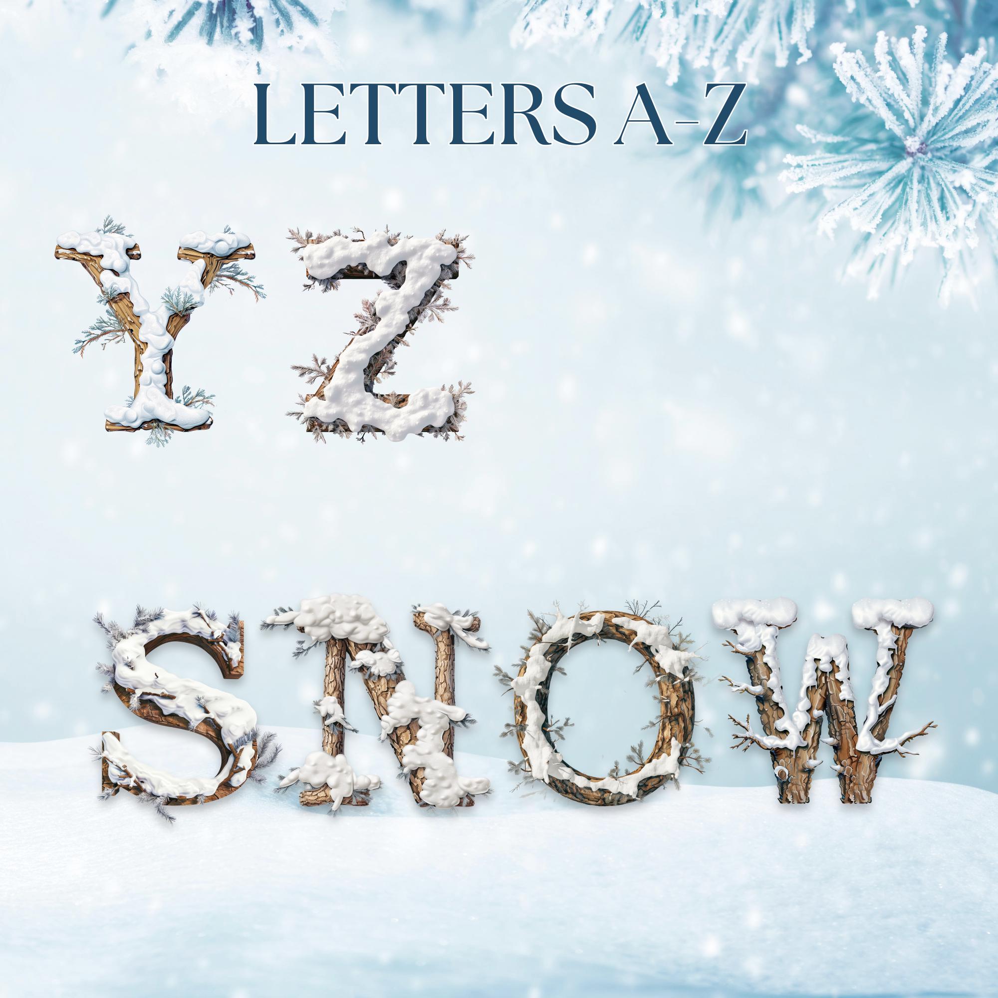 Winter Alphabet Letters Clipart, Snowy Letters, Winter Themed Letters ...