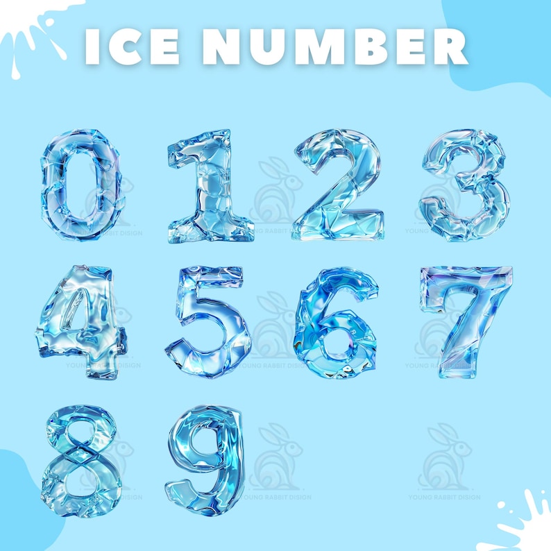 Ice Letters PNG Alphabet Numbers Clipart | 36 Transparent Background ...