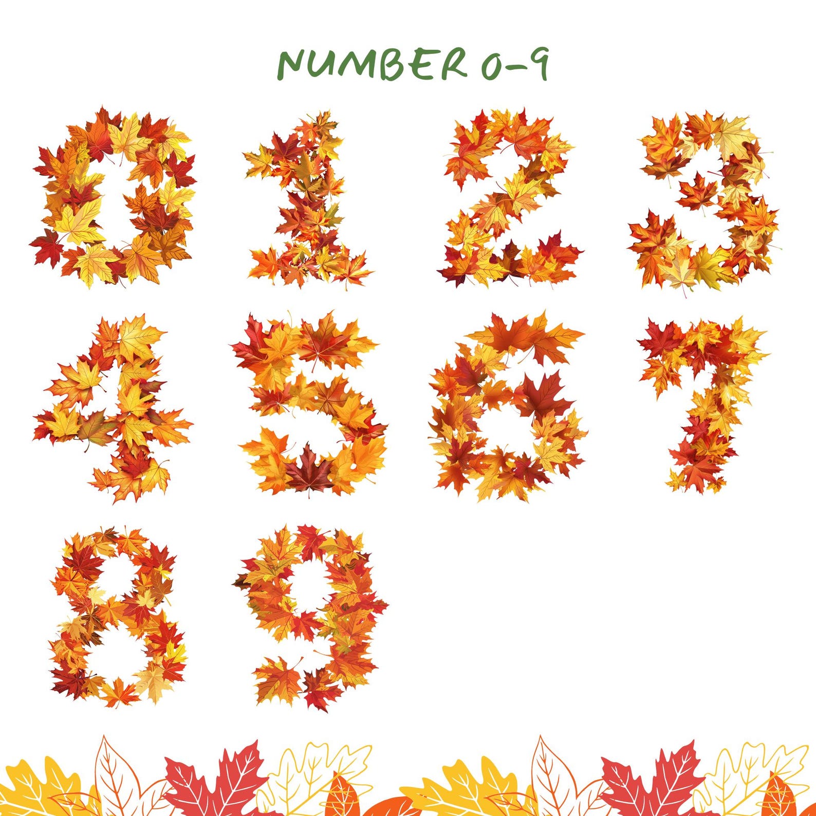 Maple Leaves Alphabet Clipart, Fall ABC Letters, Autumn Letters, Autumn ...