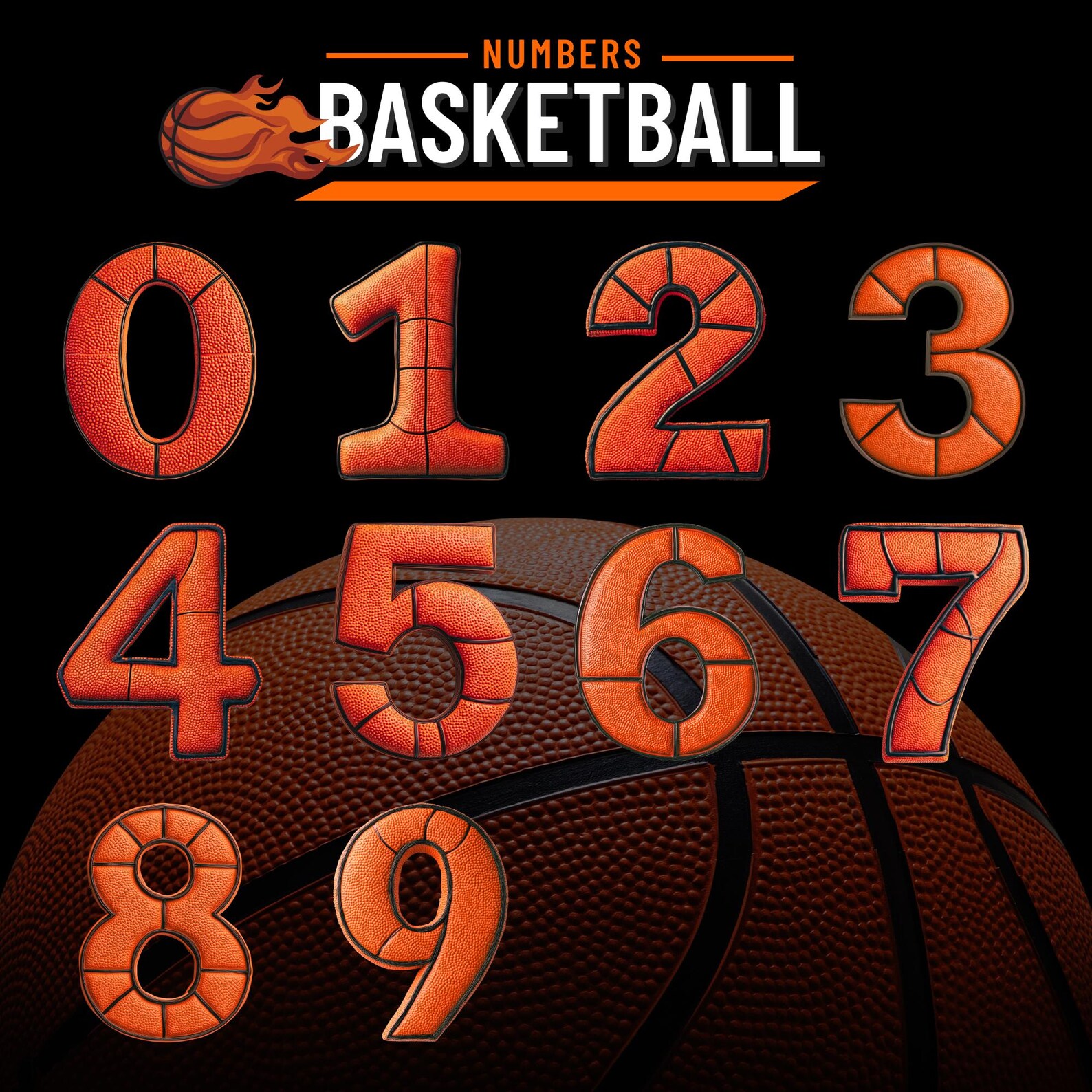 Basketball Alphabet Clipart: Sports-themed PNG Letters Digital Download ...