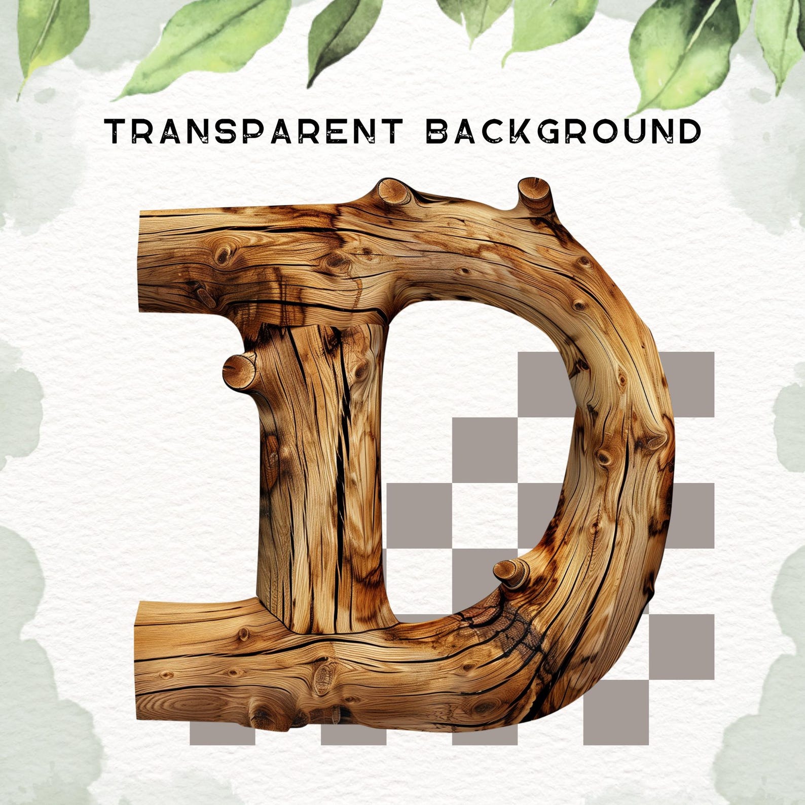 Wooden Letters Clipart, Rustic Letters, 36 PNG, Rustic Alphabet, Wooden ...