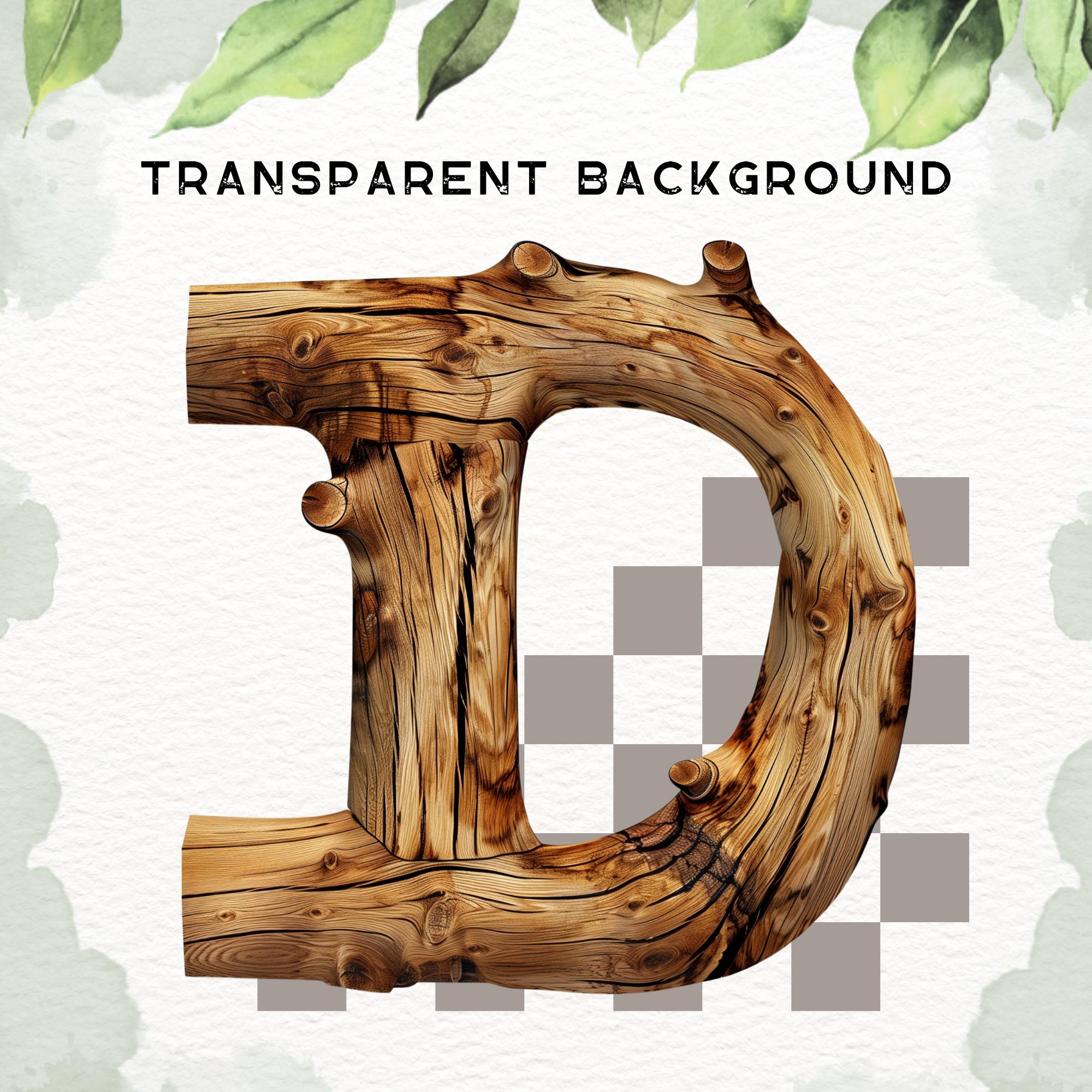 Wooden Letters Clipart, Rustic Letters, 36 PNG, Rustic Alphabet, Wooden ...