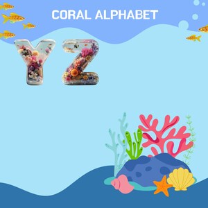 Coral Alphabet PNG | Ocean Glass Letters & Numbers | Underwater ABC ...