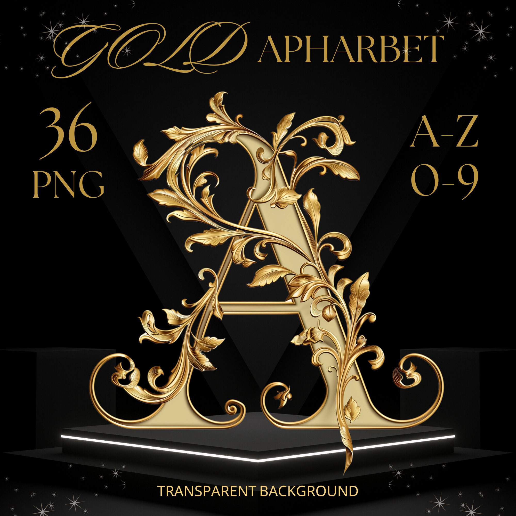 Gold Alphabet, Gold Letters, PNG, Luxury Letters, Metallic Letters ...