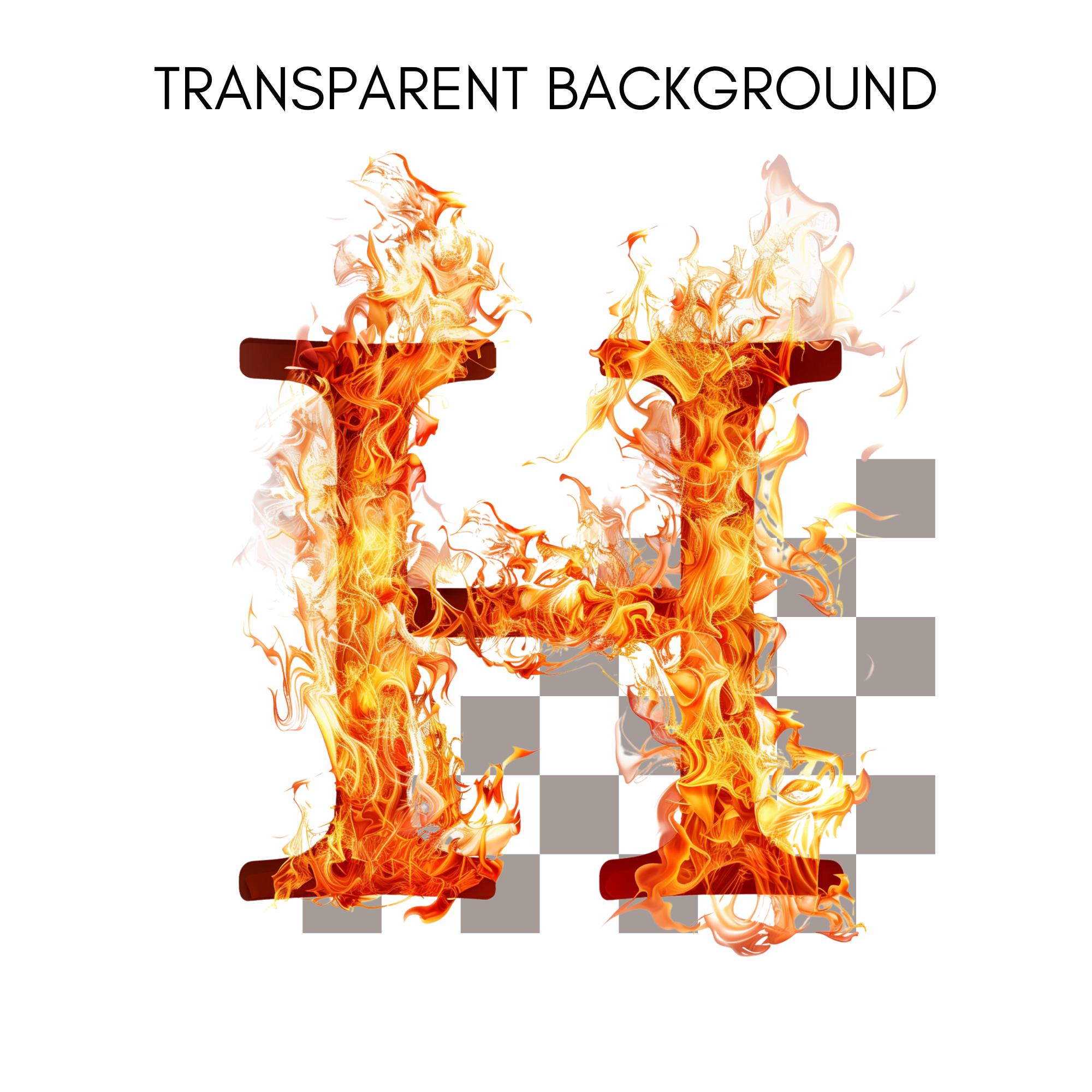 Fire Letters PNG Clipart, 36 Flaming Alphabet & Number Set, Fiery Font ...