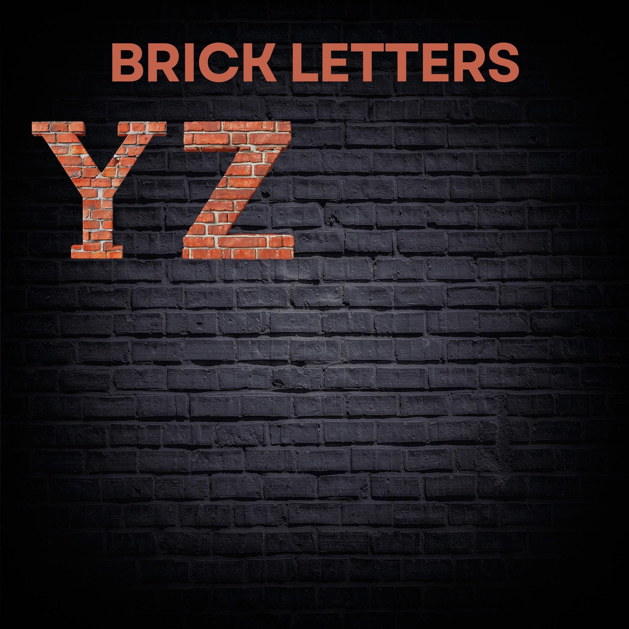 Brick Letters Clipart 36PNG, Brick Alphabet for Crafts, Posters, Brick ...
