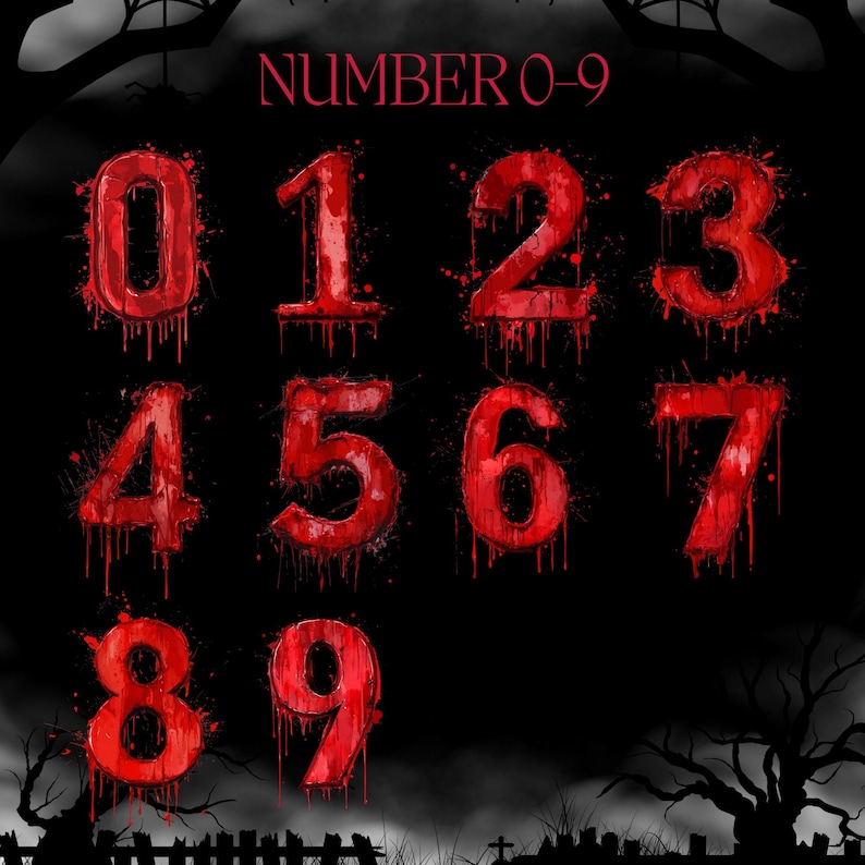 Blood Letters, Blood Alphabet, Dripping Red Font, Horror-themed 36 PNG ...