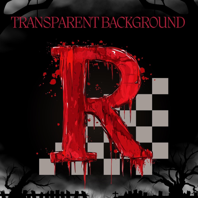 Blood Letters, Blood Alphabet, Dripping Red Font, Horror-themed 36 PNG ...