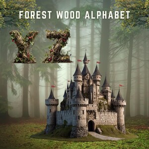 Forest Alphabet Clipart: Rustic Woodland Tree Letters, Numbers PNG ...