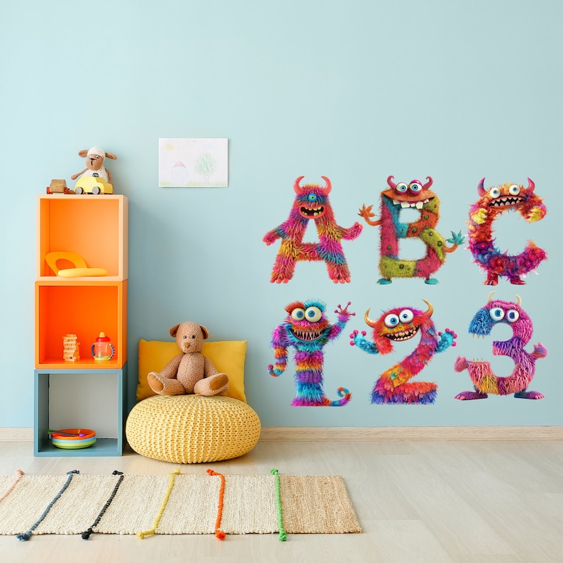 Monster Alphabet Clipart: 36 PNG & SVG Furry Letters (digital Download ...