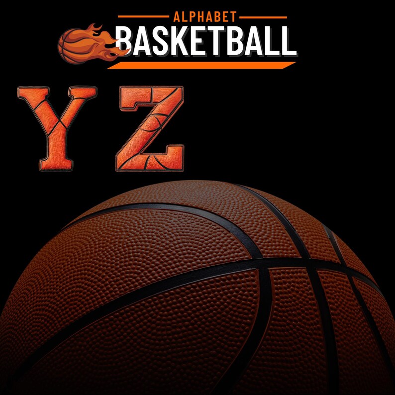 Basketball Alphabet Clipart 36 PNG, Sports-themed Letters, for ...