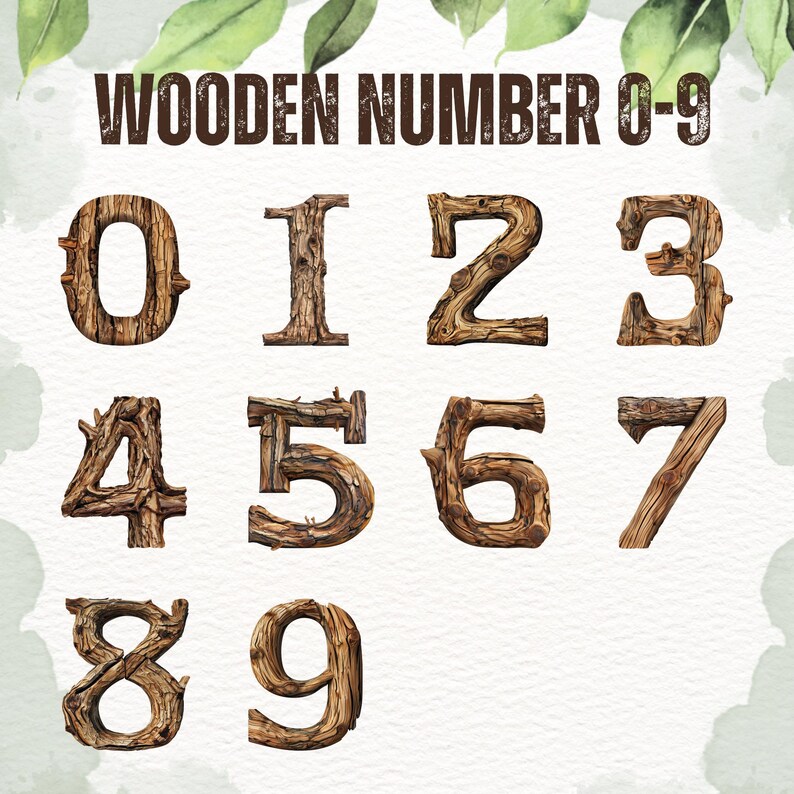 Wooden Letters Clipart, Rustic Letters, 36 PNG, Rustic Alphabet, Wooden ...