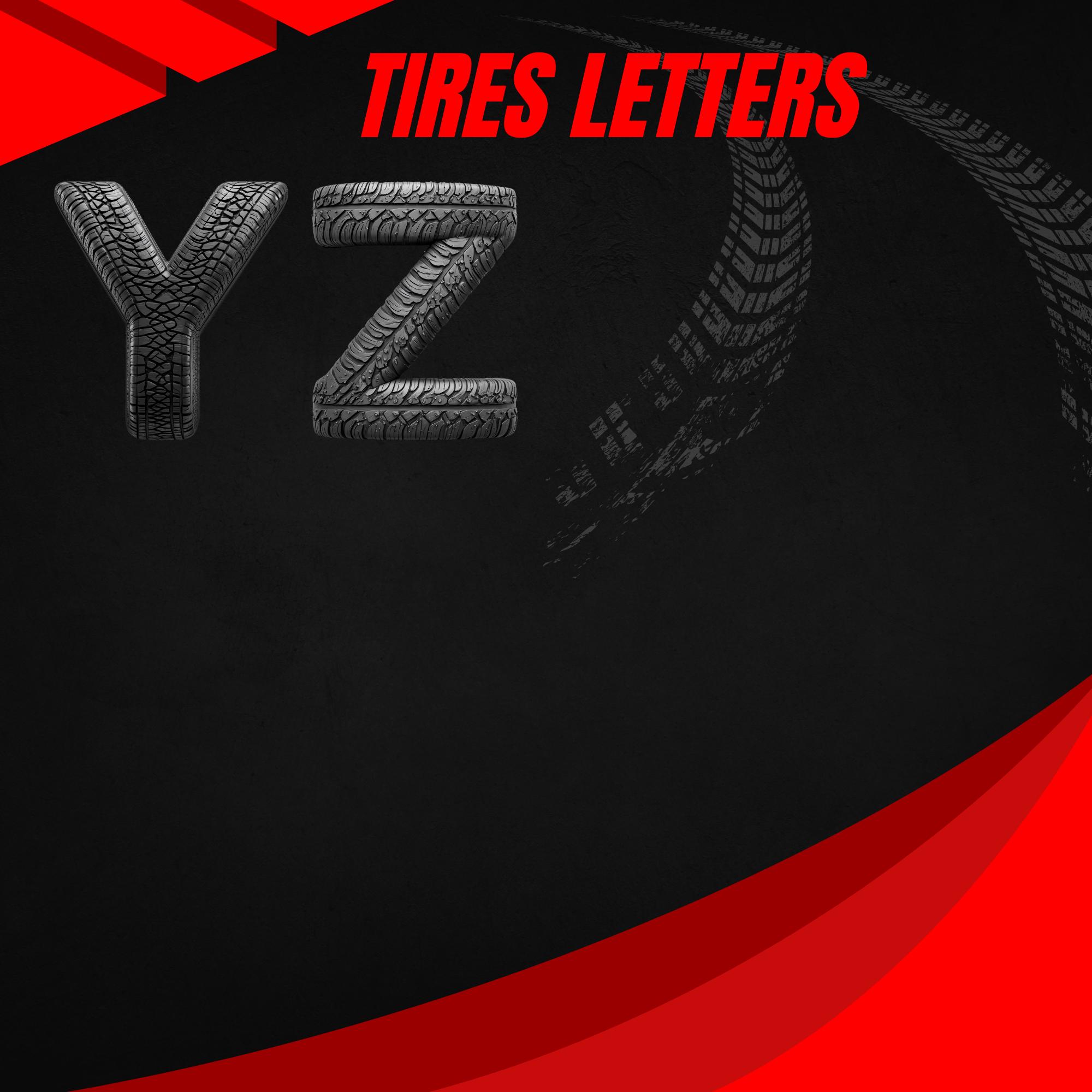 Tires Letters Clipart 36 PNG, Tire Text Style, Automotive Letters, Car ...