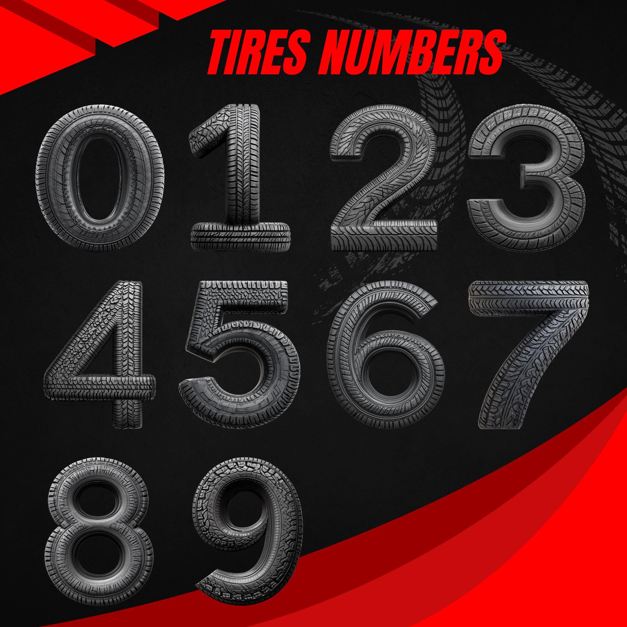 Tires Letters Clipart 36 PNG, Tire Text Style, Automotive Letters, Car ...
