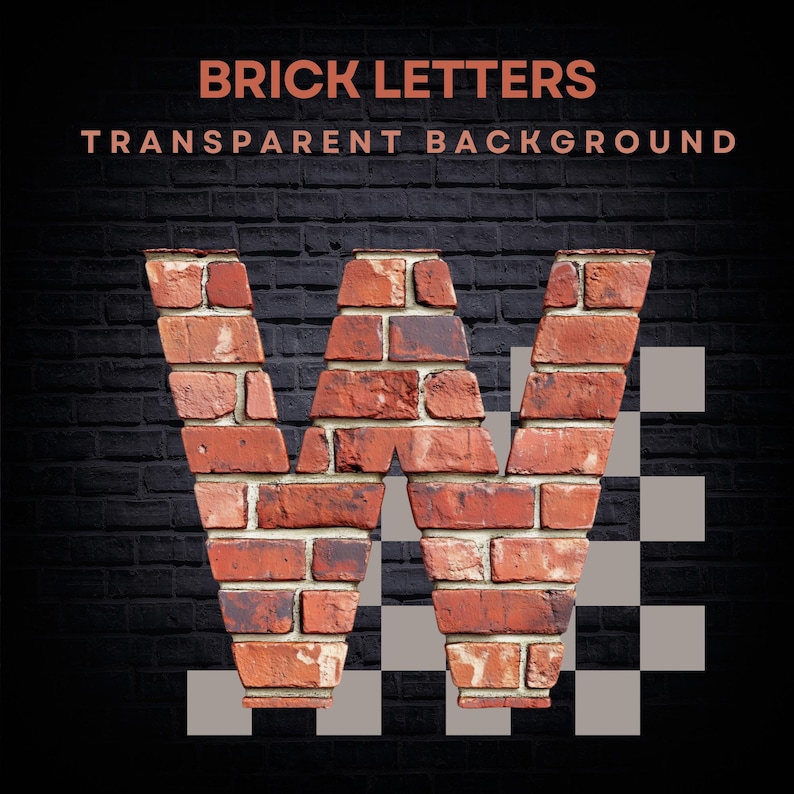Brick Letters Clipart: Urban Texture Alphabet (36 PNG Digital Download ...