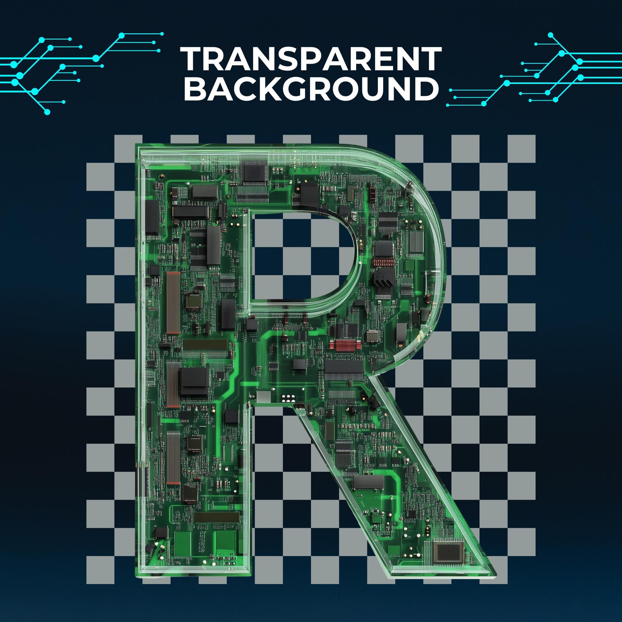 Main Board Letters, 36 PNG, Circuit Board, Tech-themed Letters ...