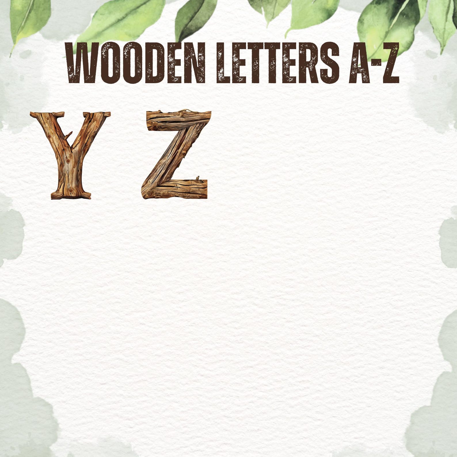 Wooden Letters Clipart, Rustic Letters, 36 PNG, Rustic Alphabet, Wooden ...
